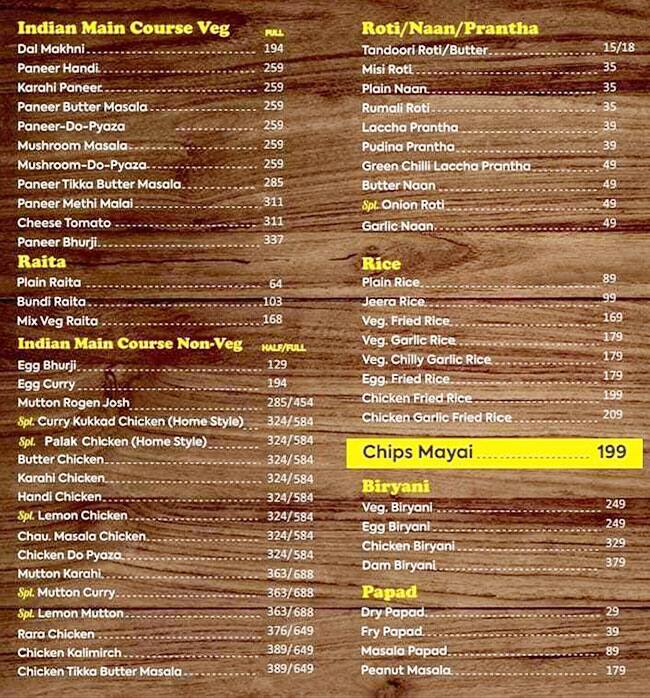 Menu of Curry Kukkad, Phase 10, Mohali