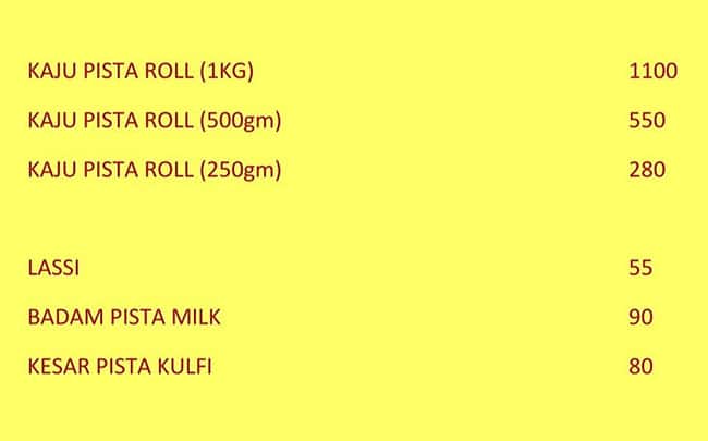 Menu at Tewari Sweets, Kolkata, P38