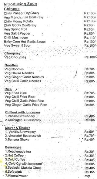 Menu at Mr. Bean, Faridabad