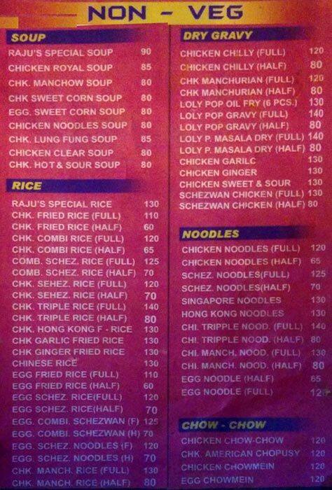 Raju's Chinese Corner Menu - Zomato