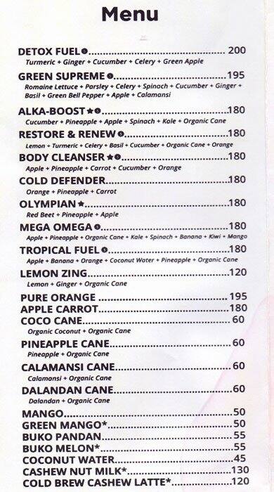 Menu at Fruit Magic pub & bar, Makati, Food Choices