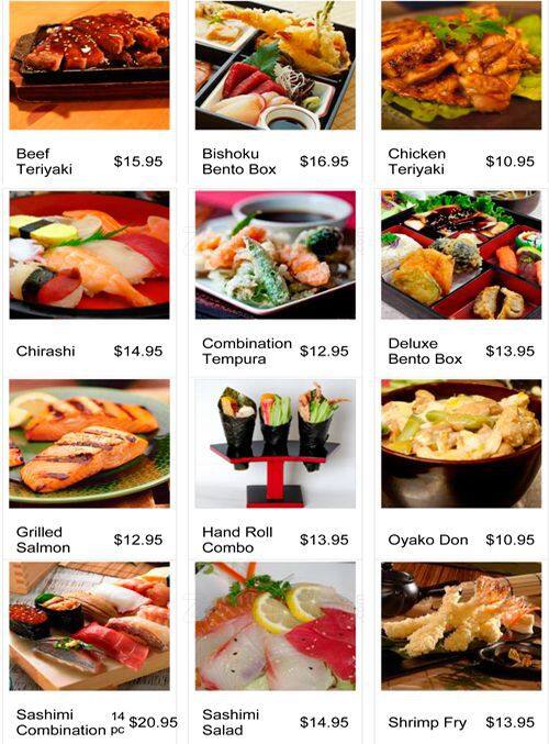 Menu at Bishoku restaurant, Sandy Springs