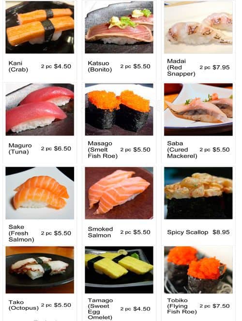 Menu at Bishoku restaurant, Sandy Springs