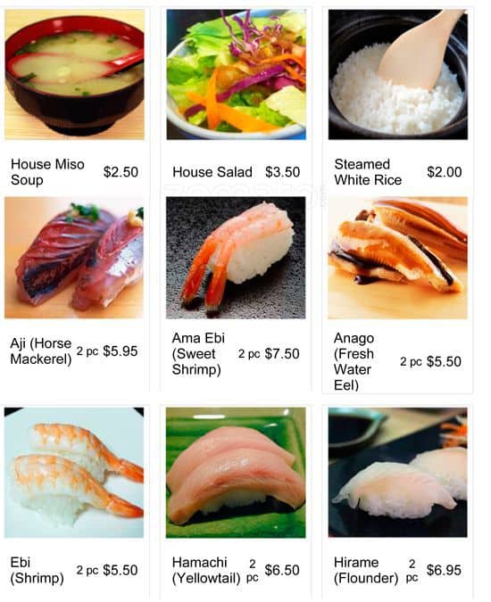 Menu at Bishoku restaurant, Sandy Springs