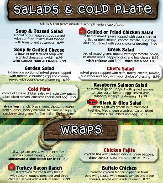Menu at Sun Valley Cafe, Indian Trail