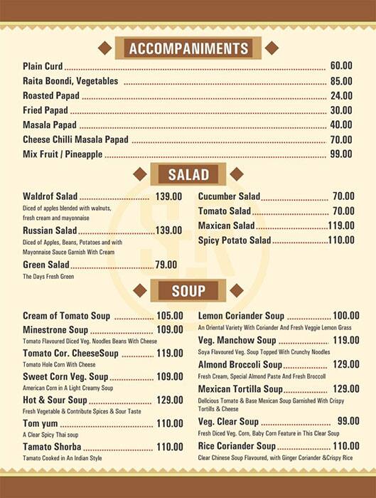 Menu of Satkar Garden Restaurant, Infocity, Gandhinagar