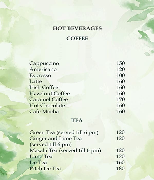 Menu of Veranda Rooftop Restro Cafe, Satellite, Ahmedabad