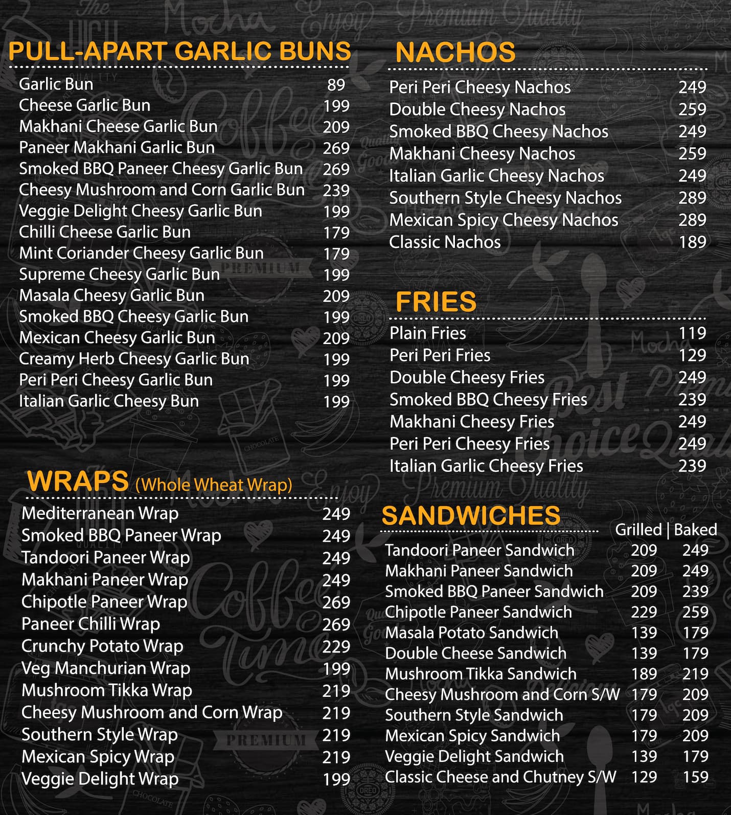 Menu of TGC : The Gargi's Café, Vashi, Navi Mumbai
