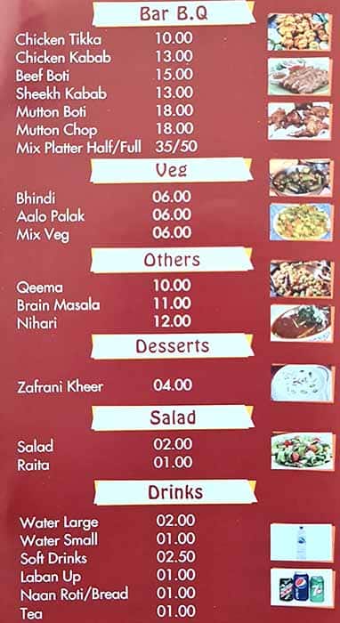 Menu at Pak Liyari Restaurant L.L.C. (Br.) - Deira Baniyas Sqr., Dubai ...