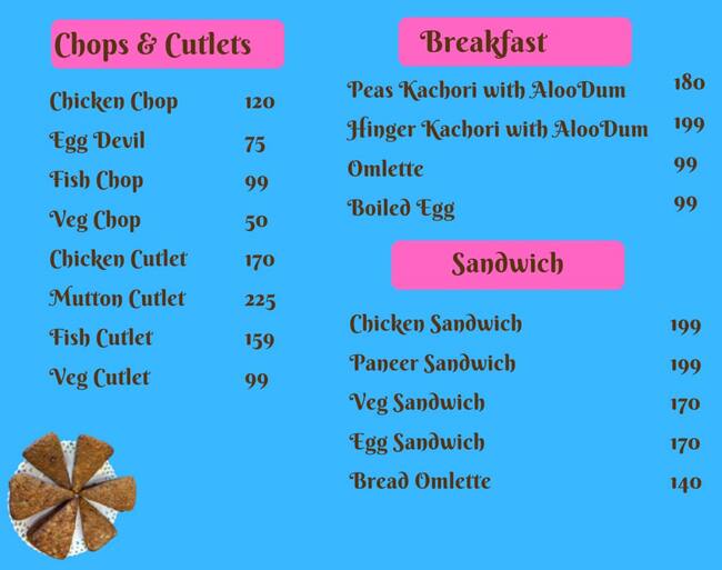 Menu of Calcutta Cafe, Sector 83, Gurgaon