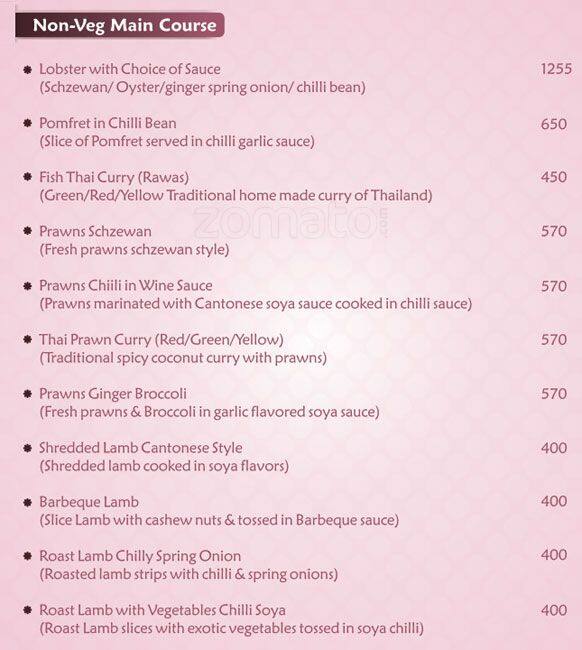 Menu at Green Jade Lounge, Mumbai, Saffron House