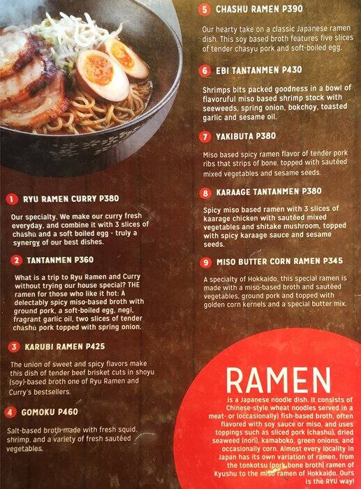 RYU Ramen & Curry, SM Jazz Mall, Bel-Air, Makati City - Zomato Philippines