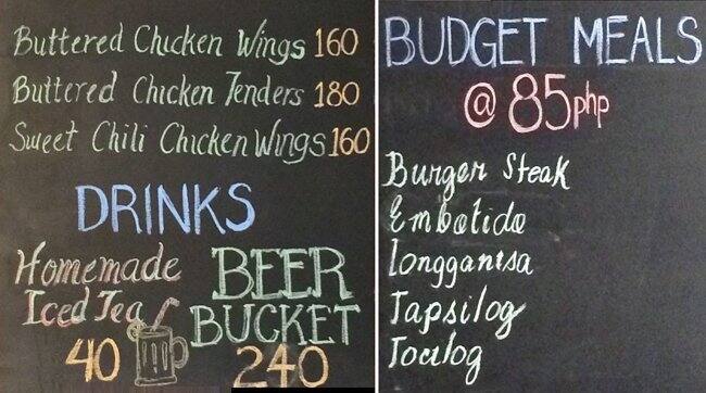 Menu at Burp Chicken & Chop pub & bar, Makati