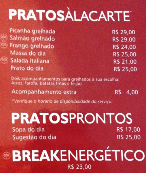 Menu at Ibis Kitchen, Rio de Janeiro, ibis Hotel