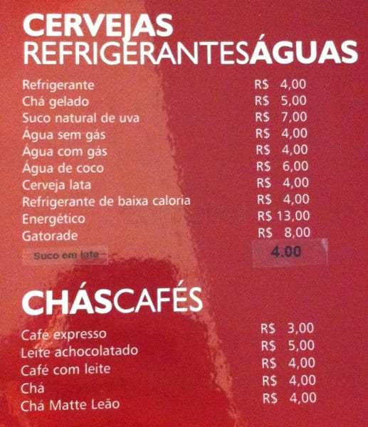 Menu at Ibis Kitchen, Rio de Janeiro, ibis Hotel