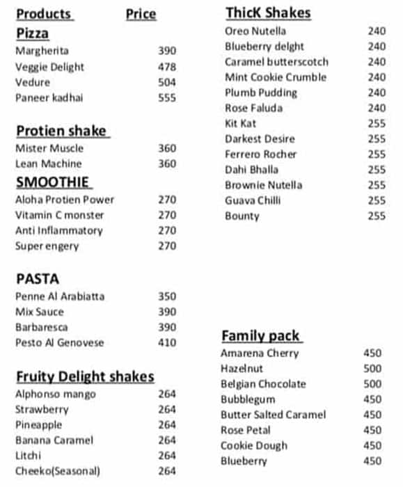 Menu of The Cream Way, Model Town, Ludhiana