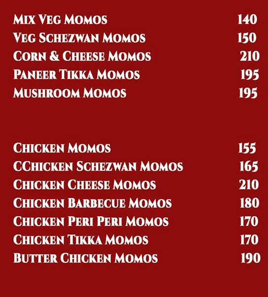 Menu of Dragon Momos, Bavdhan, Pune
