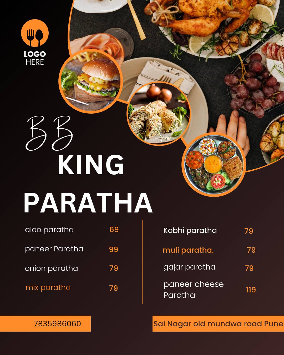 Menu of Paratha King, Kharadi, Pune