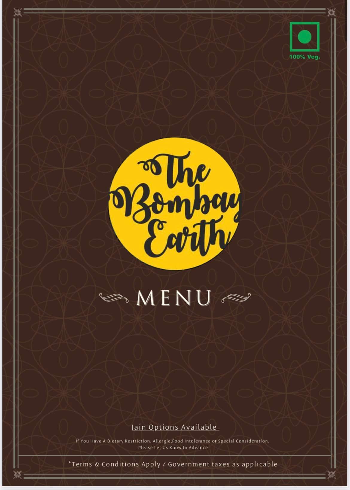 Menu at Bombay Earth, Mumbai