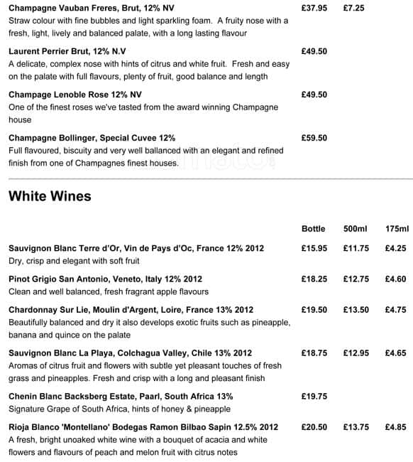 Menu at The Crown pub & bar, Twickenham, 174 Richmond Rd