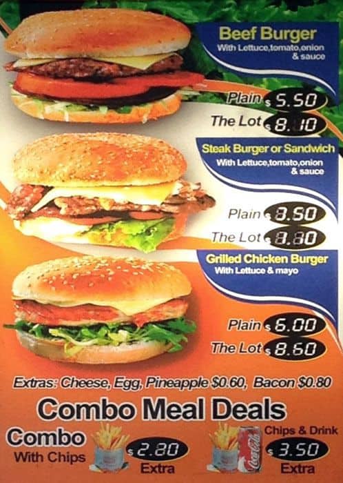 Menu at Ethics Cafe, Penrith