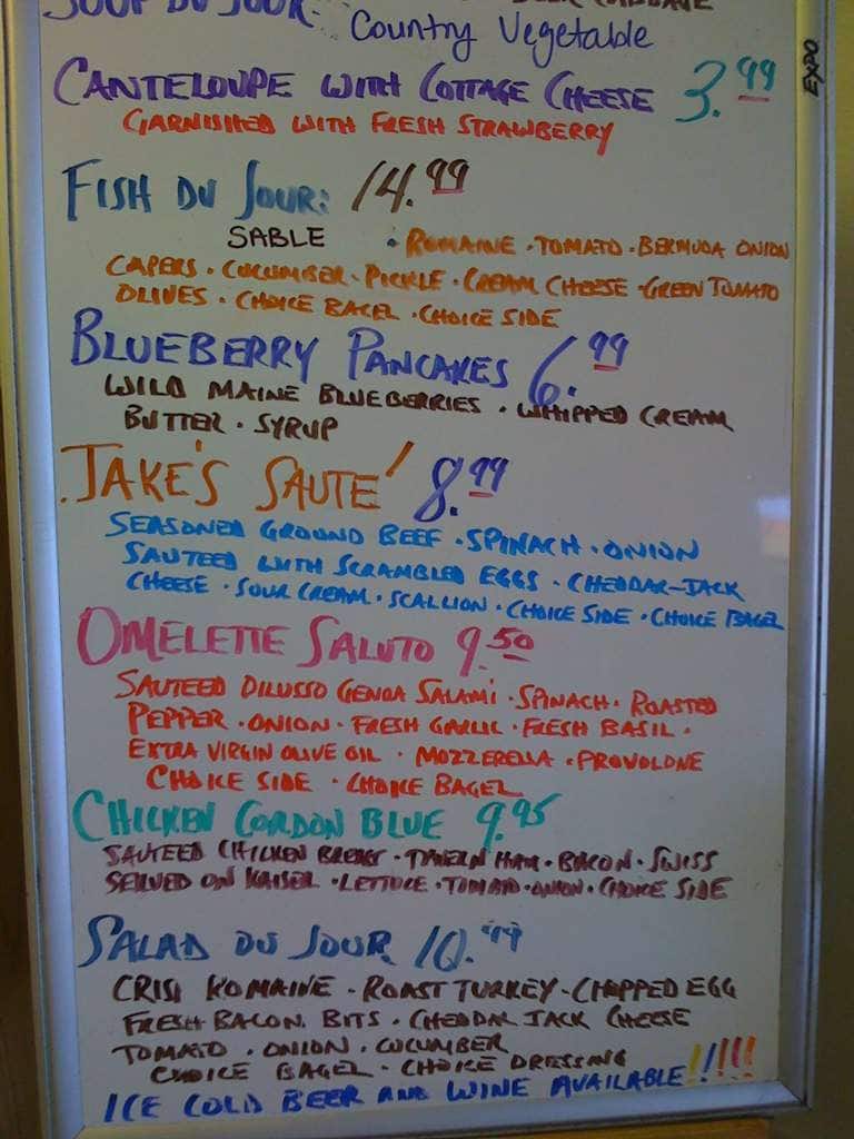 Menu at Weiss Deli restaurant, Henderson