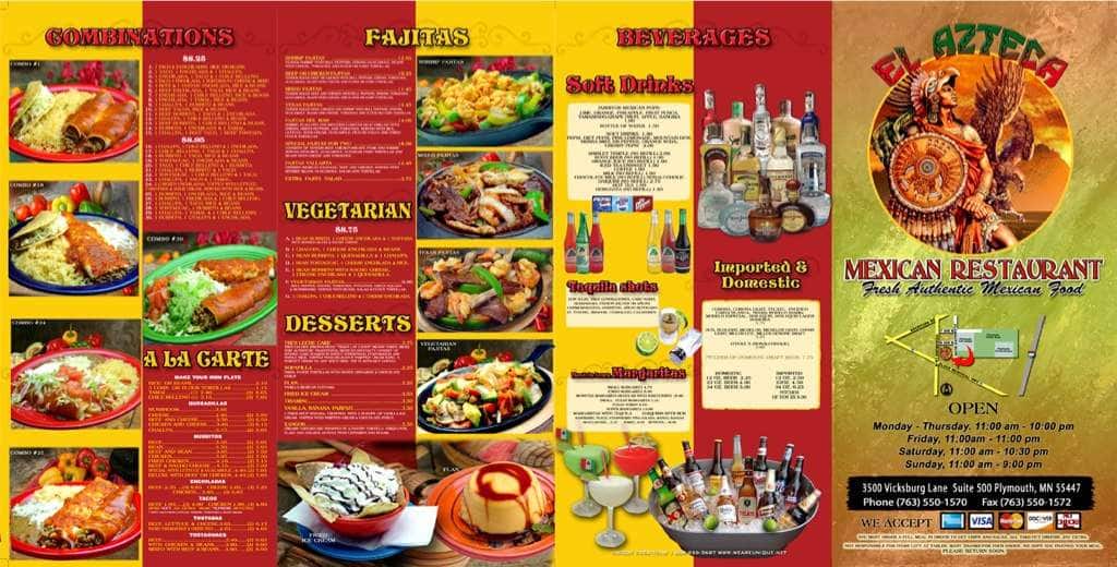 Menu at El Azteca restaurant, Anoka, 440 Bunker Lake Blvd NW