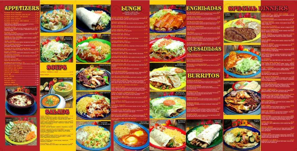 Menu at El Azteca restaurant, Anoka, 440 Bunker Lake Blvd NW