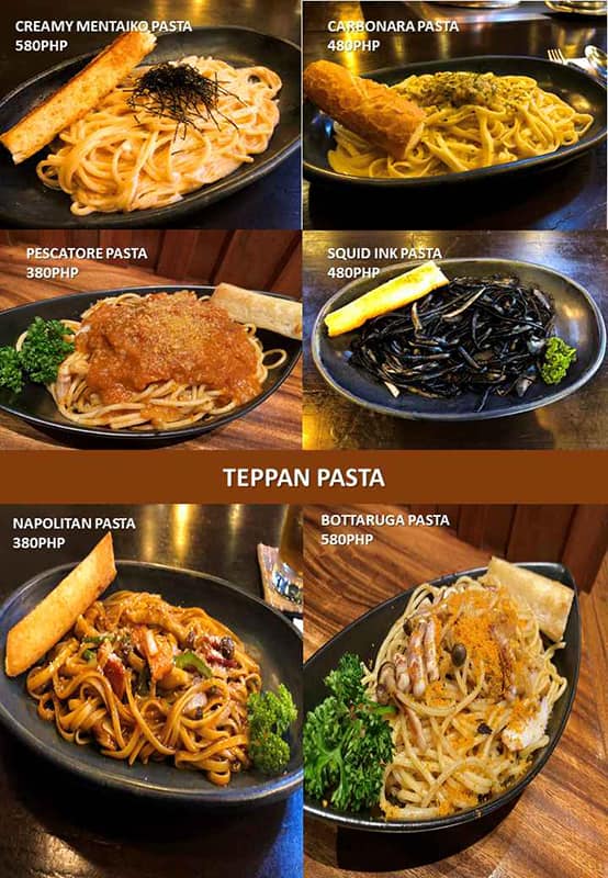 Menu at Teppan Okochi, Makati