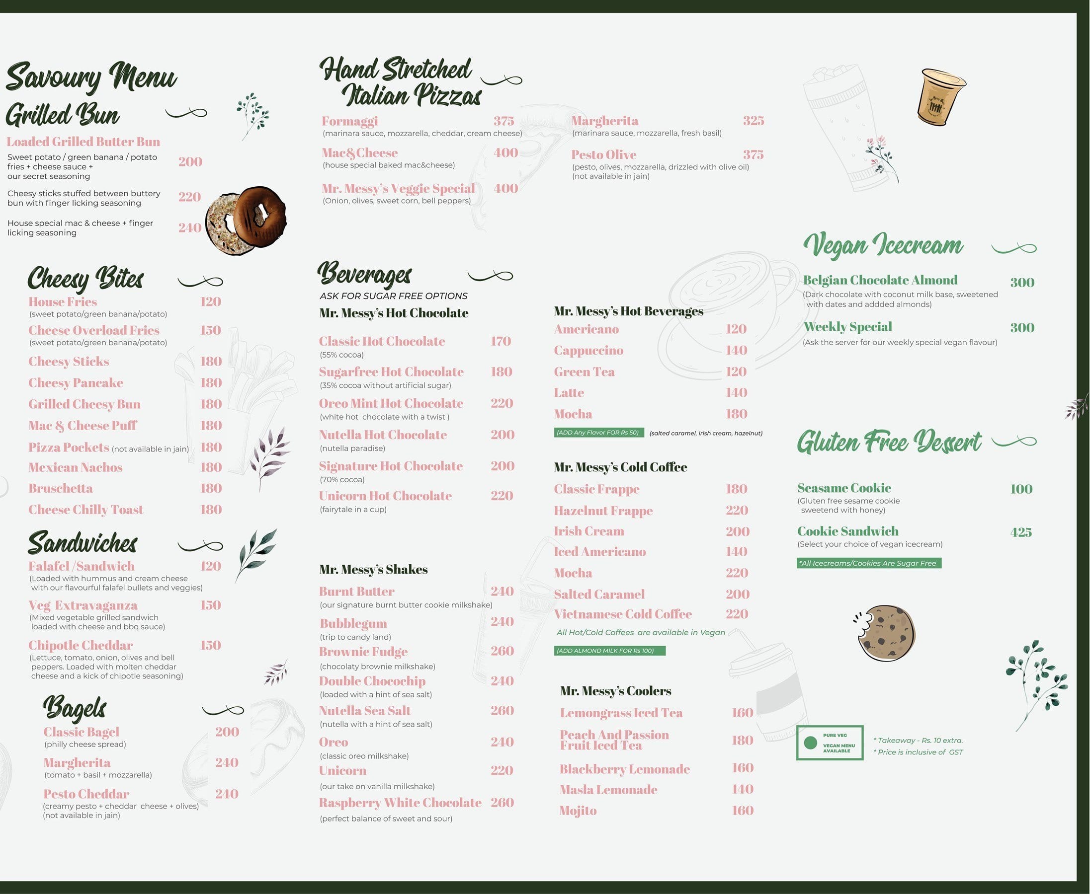 Menu at The Messy House, Mumbai, Mumbai 400052