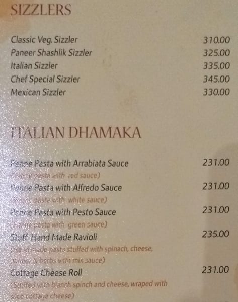 Menu at The Grand Thakar, Rajkot, Jawahar Road