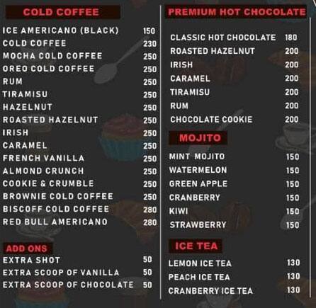 Menu at Roasted Beans Cafe, Ahmedabad