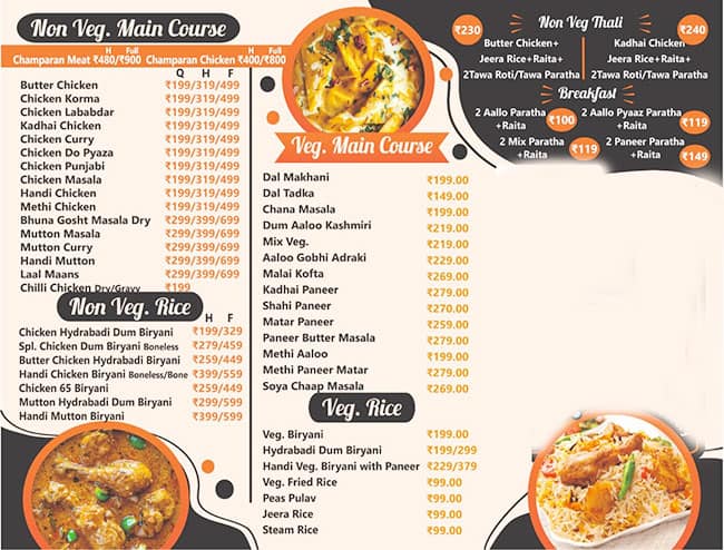Menu of Amira's Kitchen, Sector 83, Noida