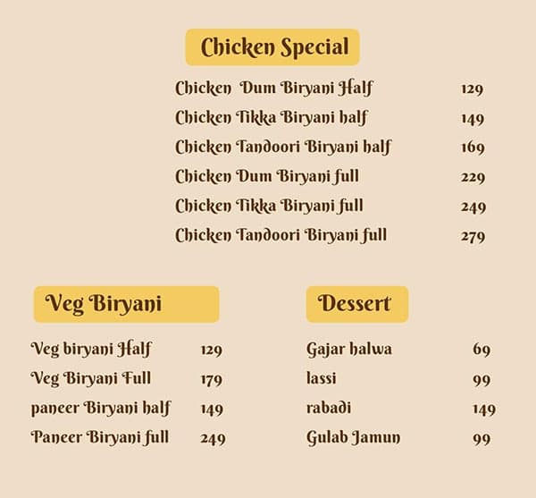 Menu of Taste Of Hyderabad, Chinchwad, Pune