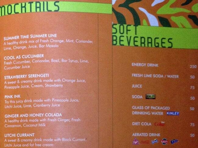 Menu at Serengeti, Bengaluru, 3rd Floor, Total Mall, Hosur Road, Madivala