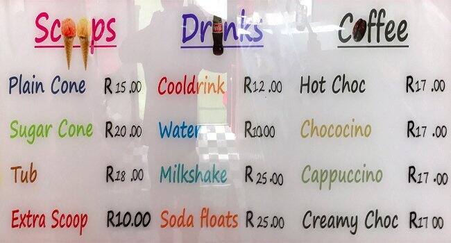 Menu at Met Eish desserts, Cape Town, Eden on the Bay