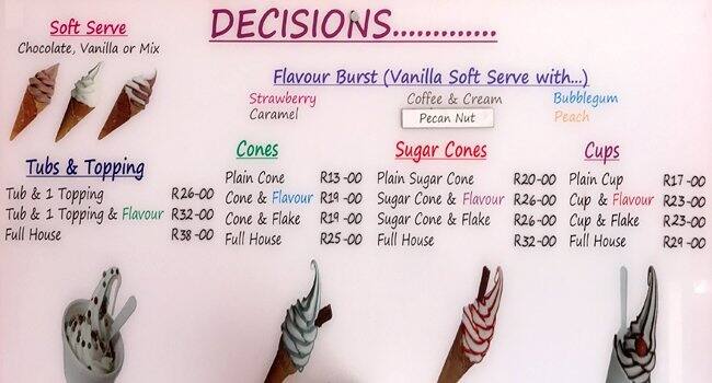 Menu at Met Eish desserts, Cape Town, Eden on the Bay