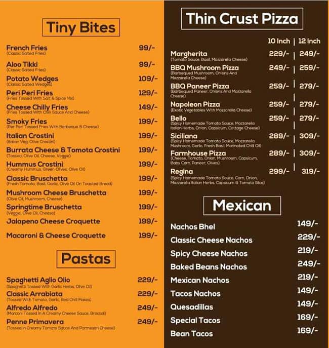 Menu of The Waffles Hut, Undri, Pune