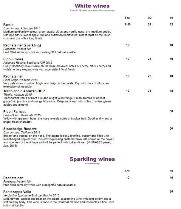 Menu at 7Numbers restaurant, Toronto, 307 Danforth Ave