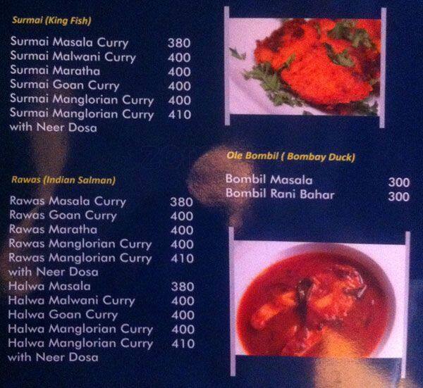 Menu at Olent, Pune, Tukaram Paduka Chowk