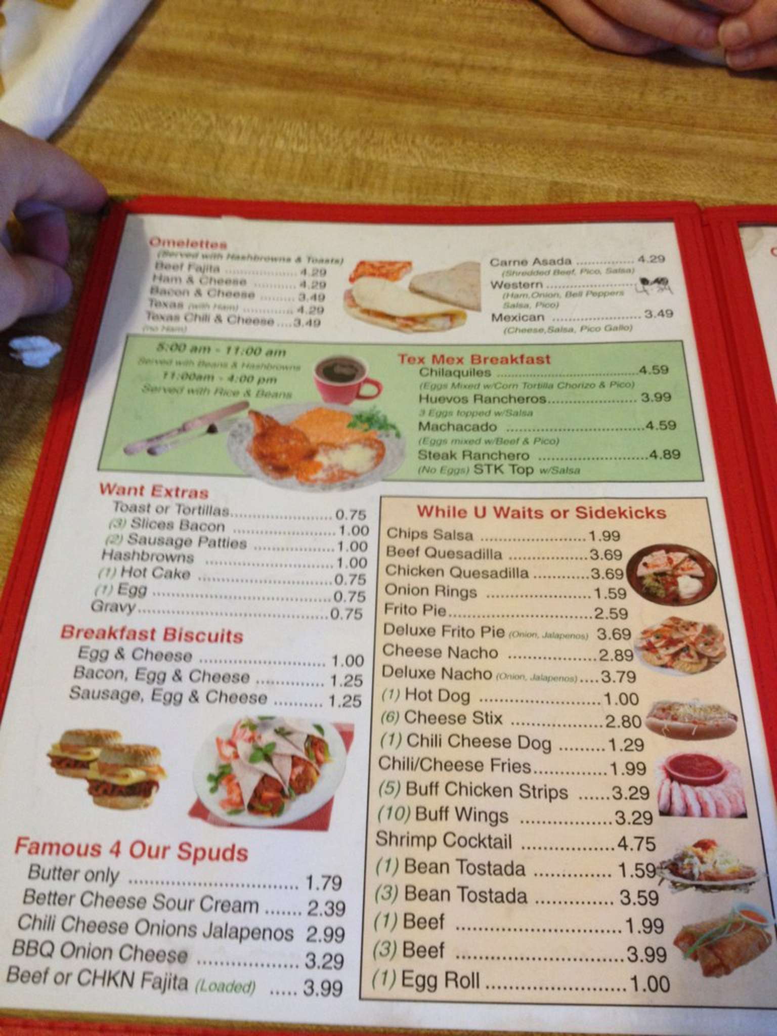 Menu at Daybreak Cafe, Fort Worth