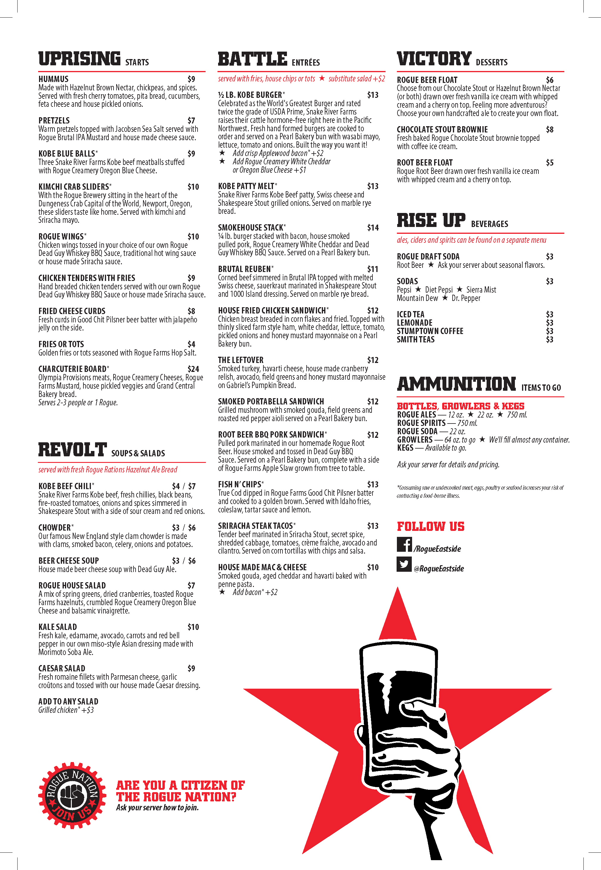 Rogue Eastside Pub and Pilot Brewery menu - Urbanspoon/Zomato