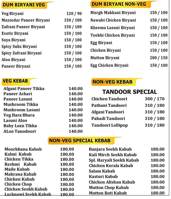 Menu of Mehek Biryani, Ravet, Pune