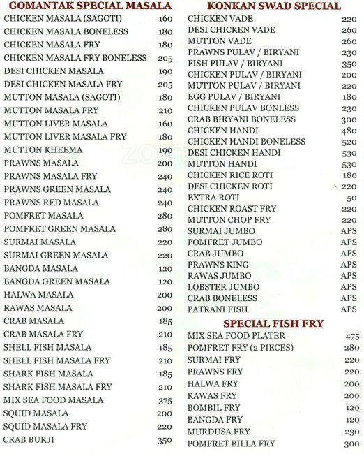 Konkan Swad Menu, Menu for Konkan Swad, Goregaon West, Mumbai - Zomato