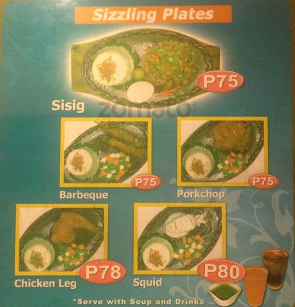 Menu at Handaan Pinoy restaurant, Makati