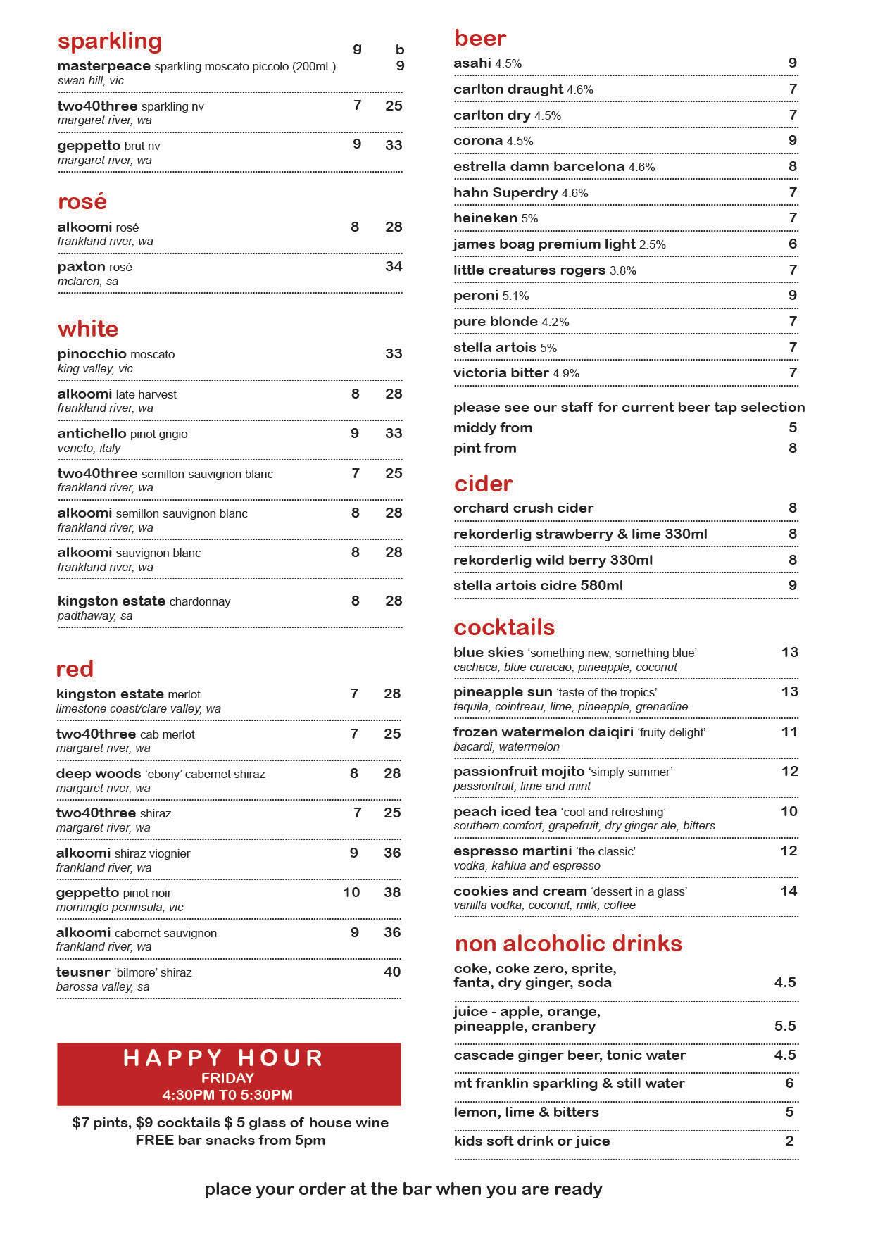 Menu at two40three Bar & Grill, Morley