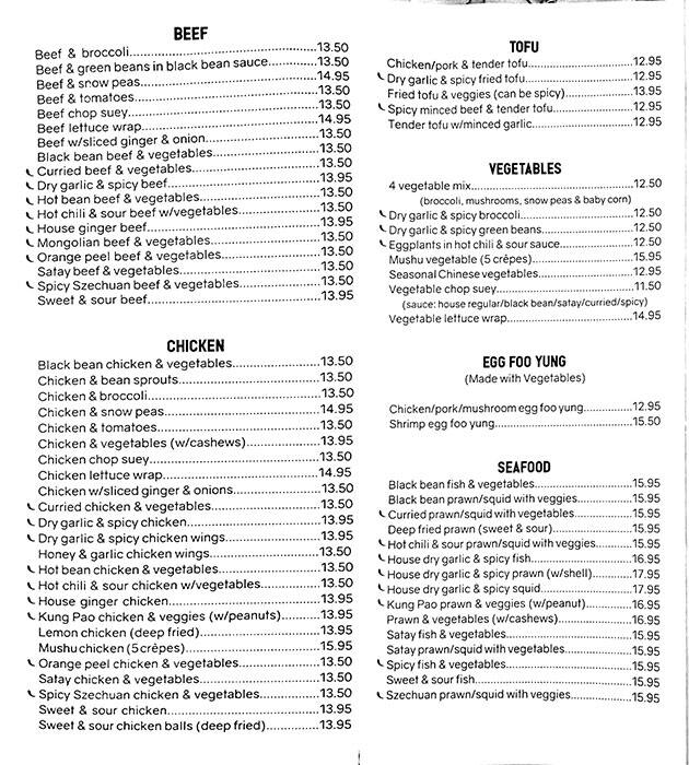 Menu at Fong's Eatery restaurant, Surrey