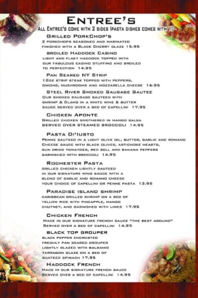 Menu at Whiskey River Pub and Grill, Rochester