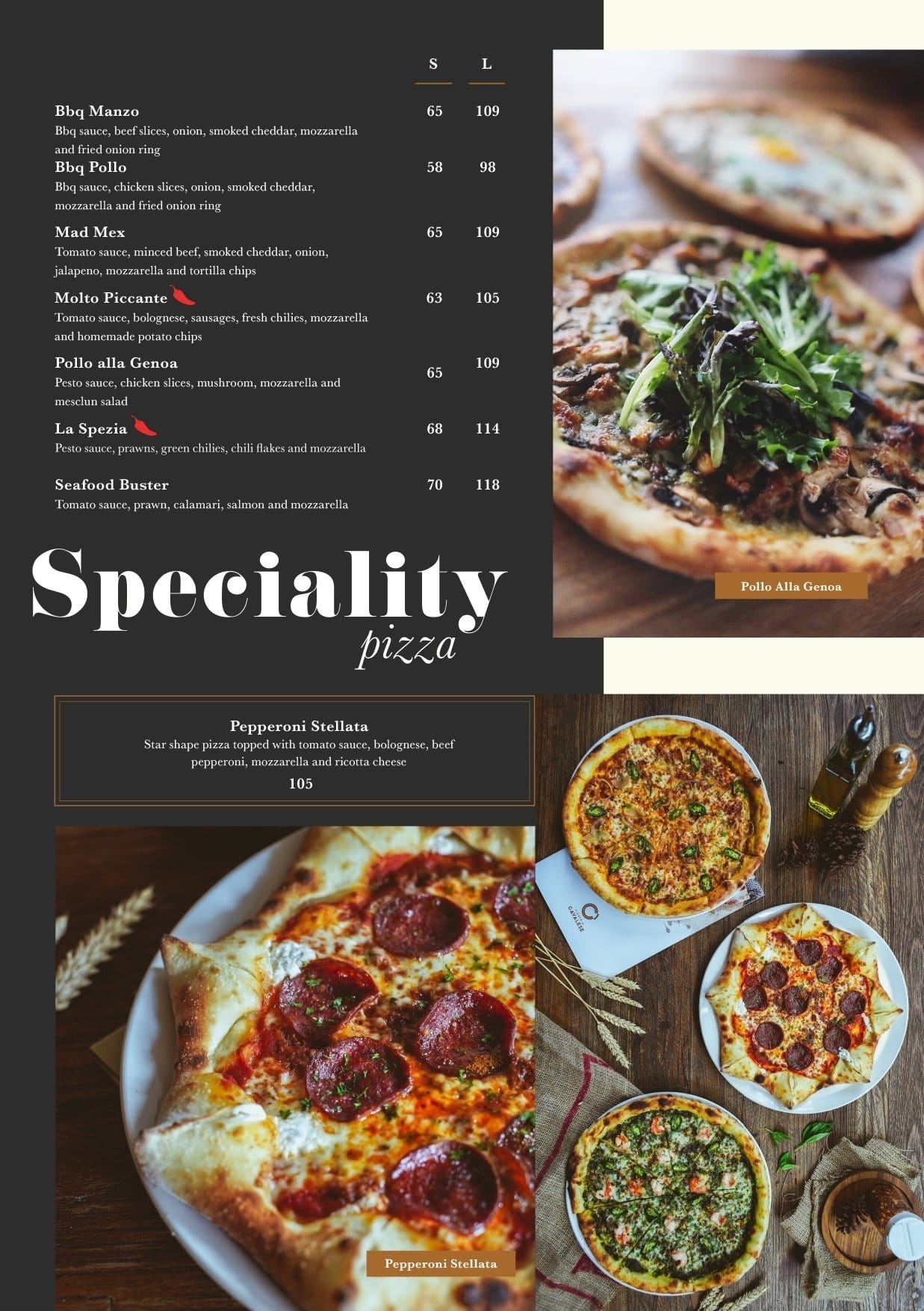 Menu at Pizzeria Cavalese, North Jakarta, TB SR