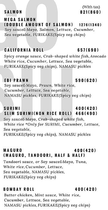 Yugo Sushi Menu, Menu for Yugo Sushi, Pali Hill, Bandra West, Mumbai ...